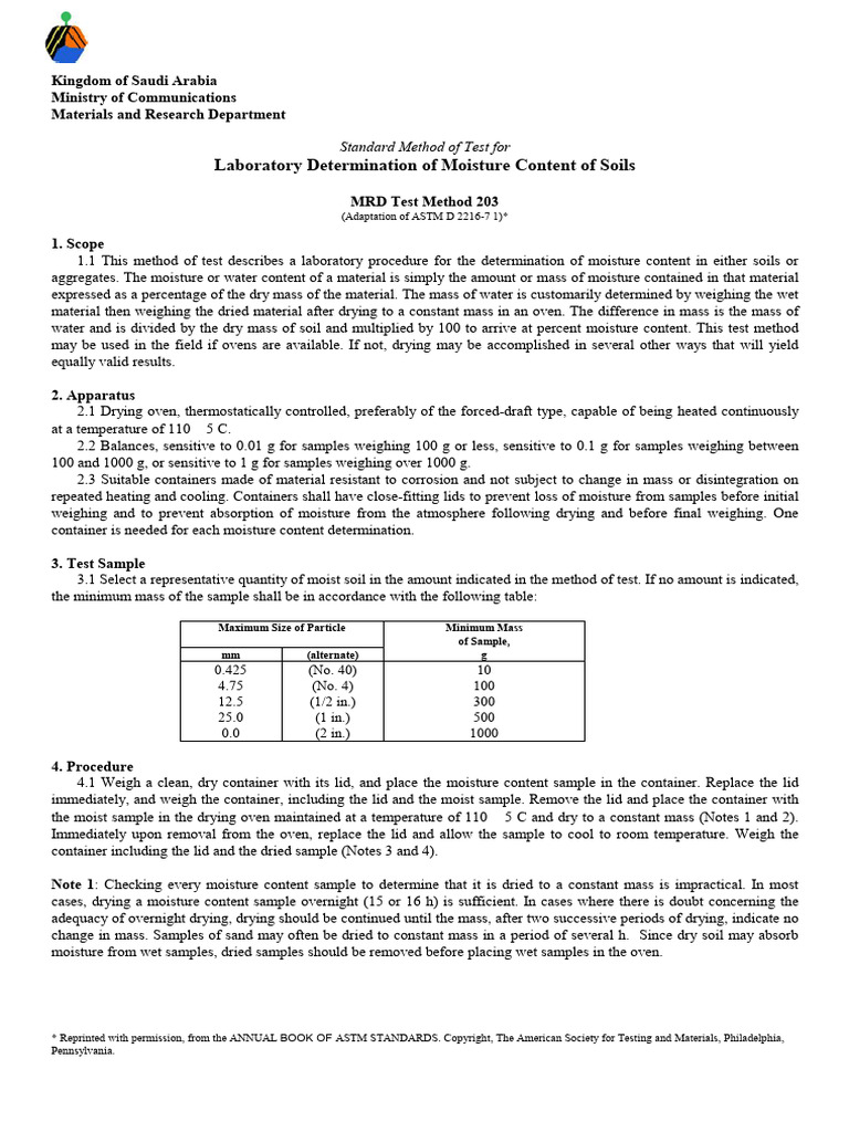 MRD Test Method 203 | PDF