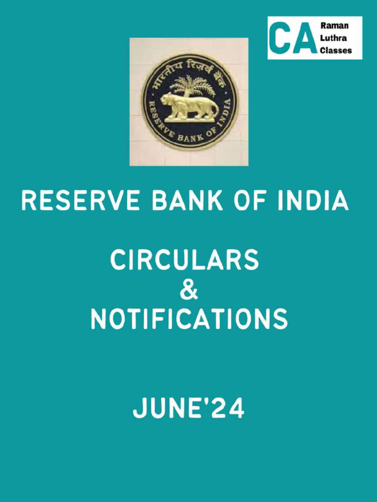 RBI June'24 Circulars and Notification | PDF