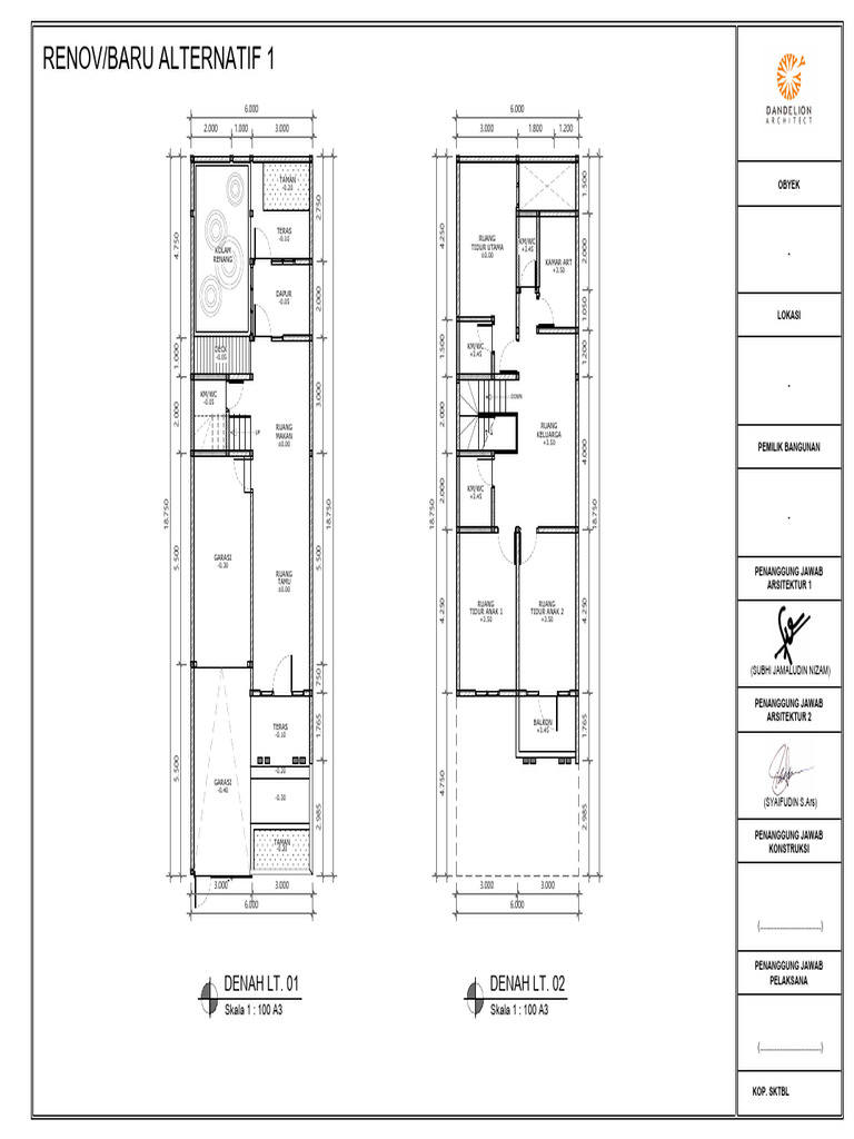Renov/Baru Alternatif 1: Denah Lt. 01 Denah Lt. 02 | PDF