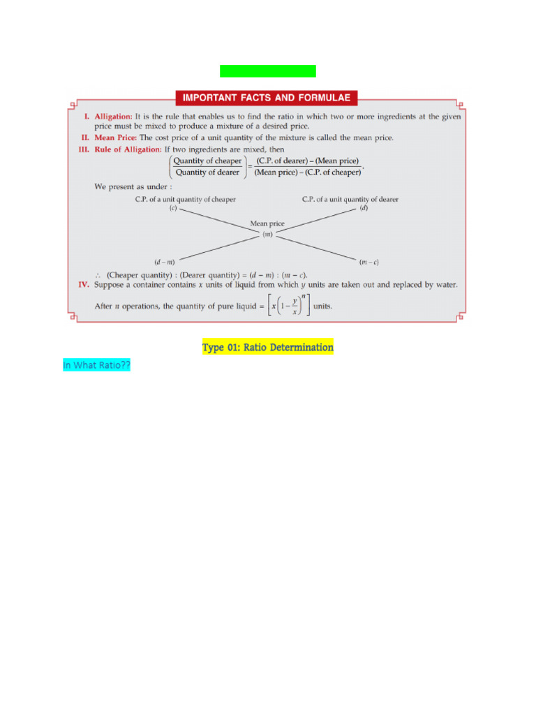 Mixture & Allegation Un Marked | PDF