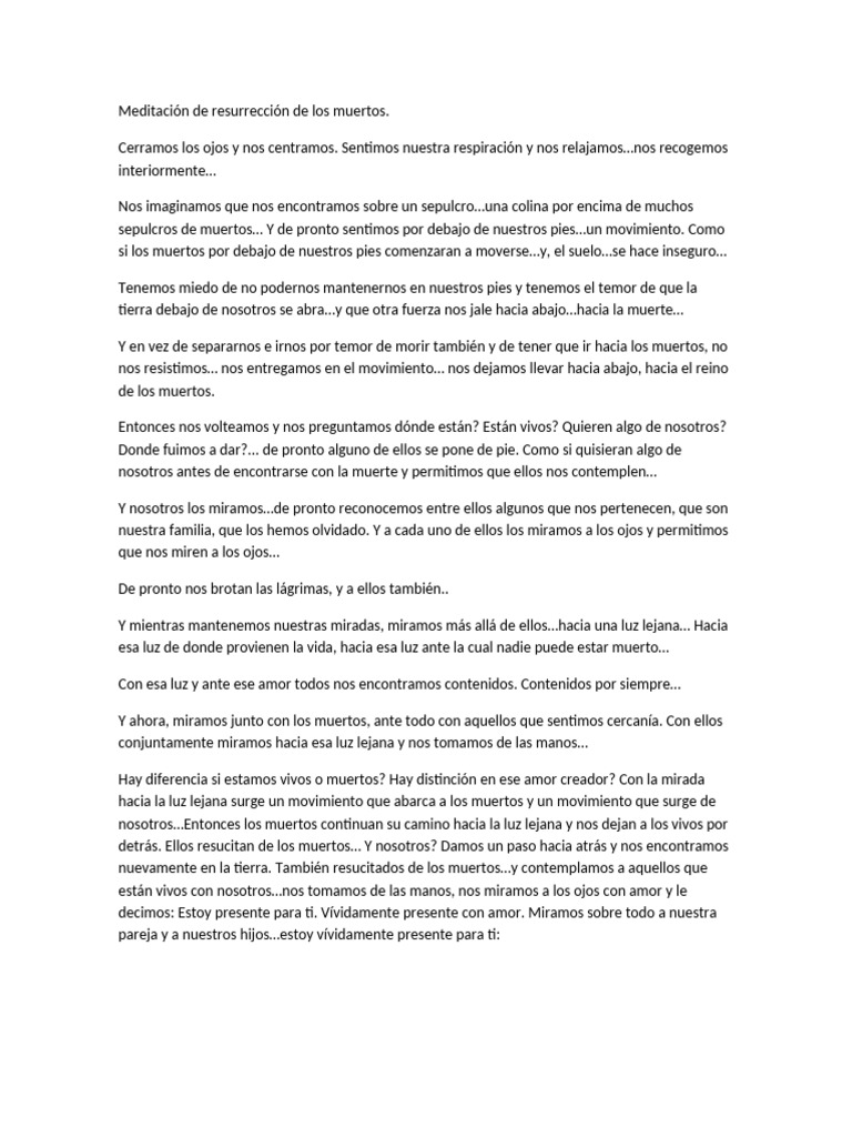 Meditación de Resurrección de Los Muertos | PDF