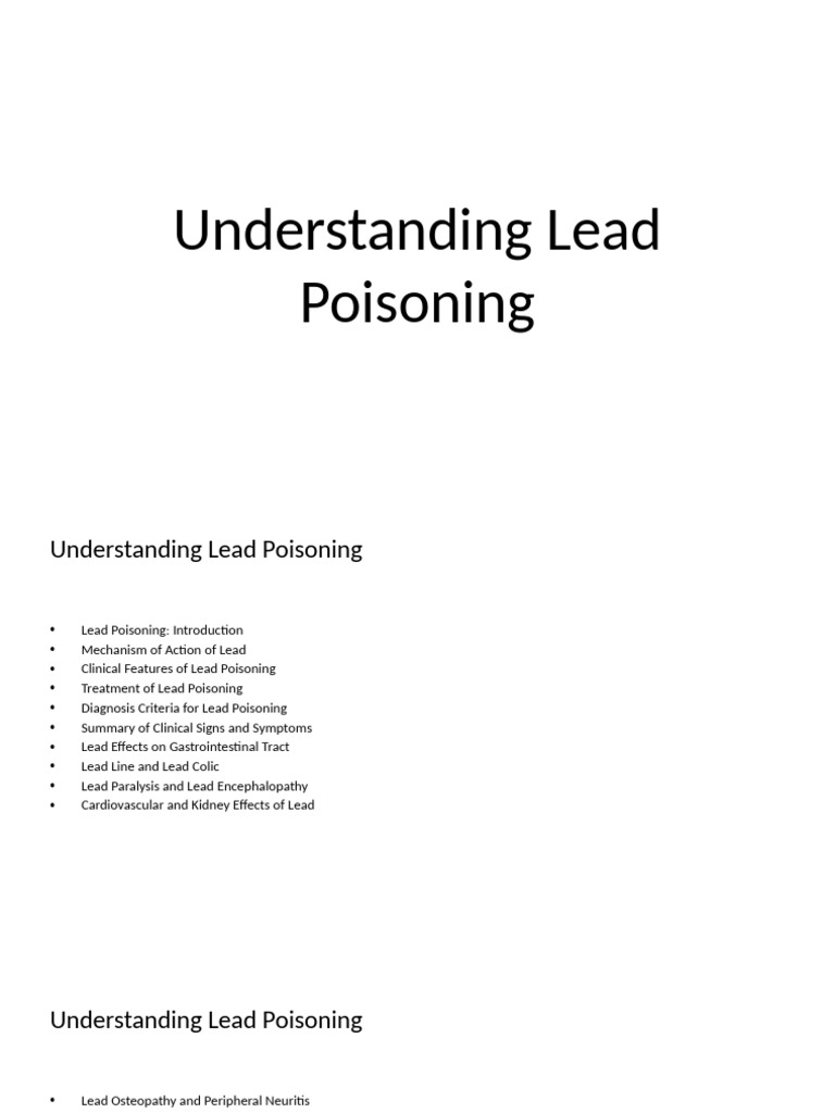 Understanding Lead Poisoning | PDF