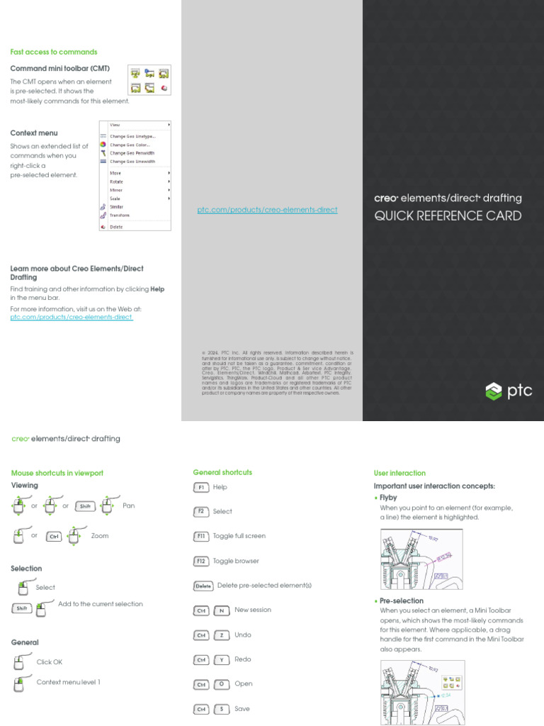 Creo Elements/Direct Drafting Quick Ref Card V20.7 | PDF Creo Elements/Direct Drafting Quick Ref Card V20.7 | PDF