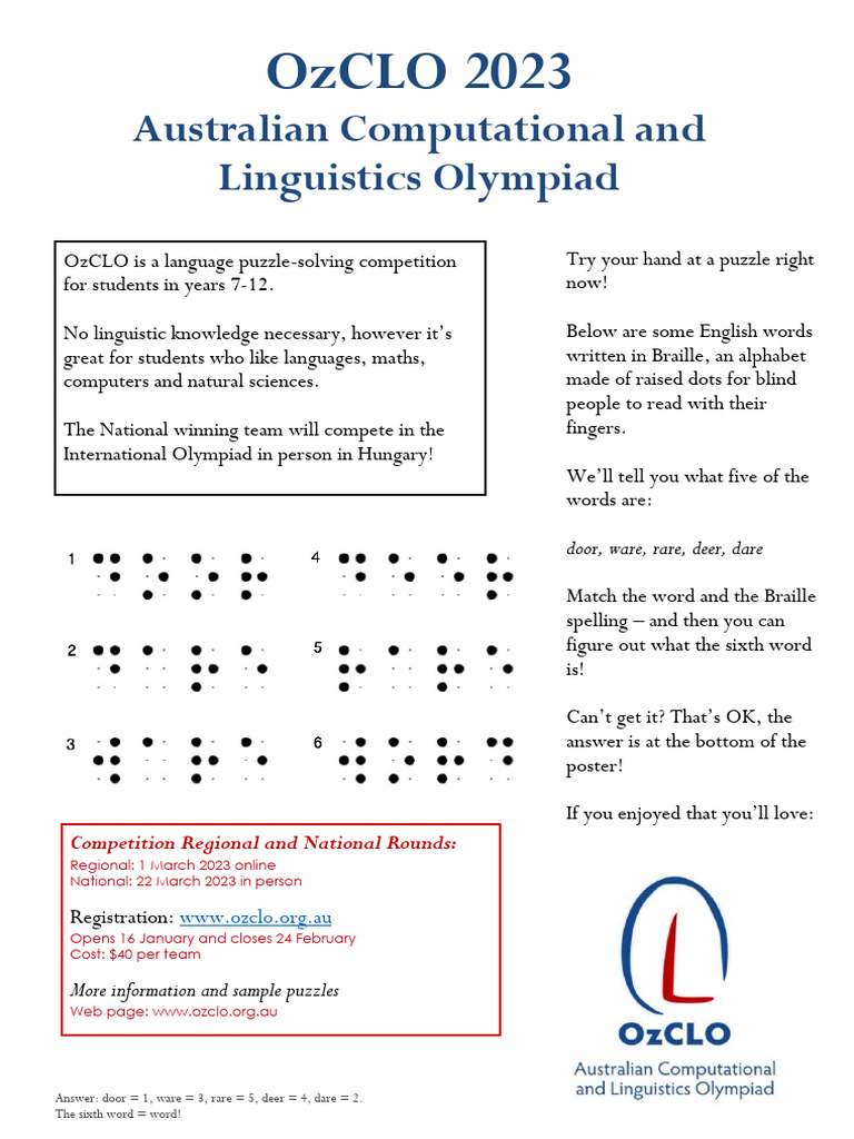 OzCLO Poster 2023 | PDF