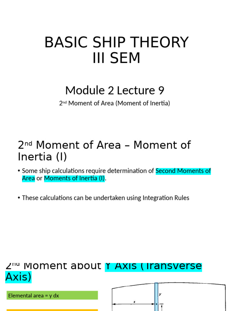 BST SEMIII 2024 Module 2 Lecture 9 PPT - 2nd Moment(Moment of Inertia-I ...
