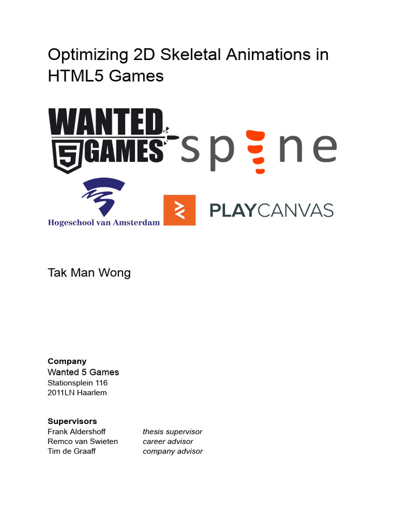 Optimizing 2D Skeletal Animations in HTML Games Tak Man Wong | PDF