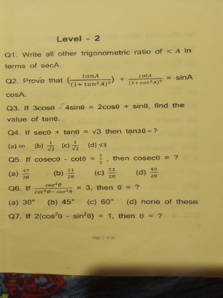 Trigonometric Level 2 | PDF