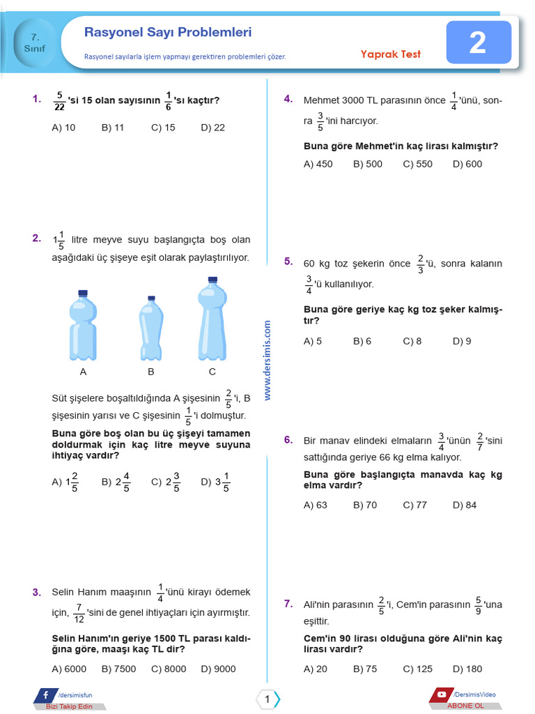 Rasyonel Problemleri W-2 | PDF