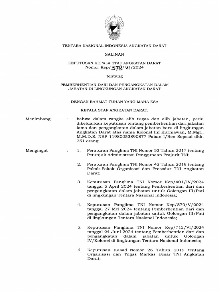 Kep-378-Vi-2024 TGL 26 Juni 2024 | PDF