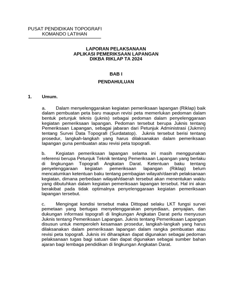 Laporan Pemeriksaan Lapangan | PDF