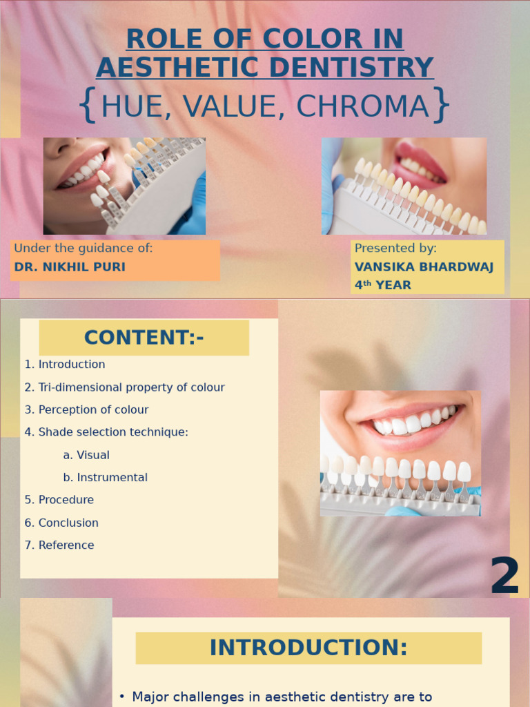Role of Color in Aesthetic Dentistry Cons | PDF