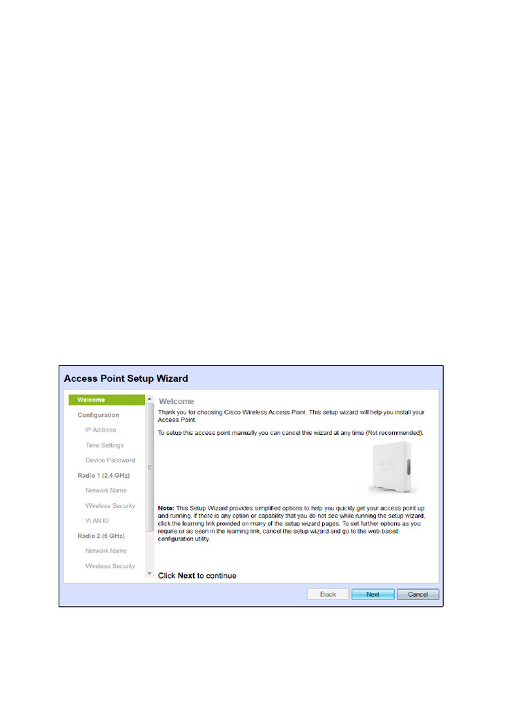 smb5034 Setup Wizard Configuration On The Wap131 Access Point | PDF