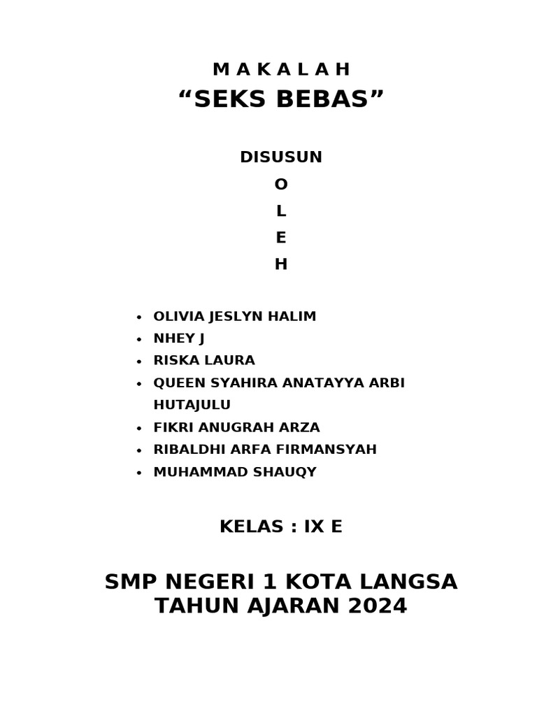 Makalah Seks Bebas | PDF