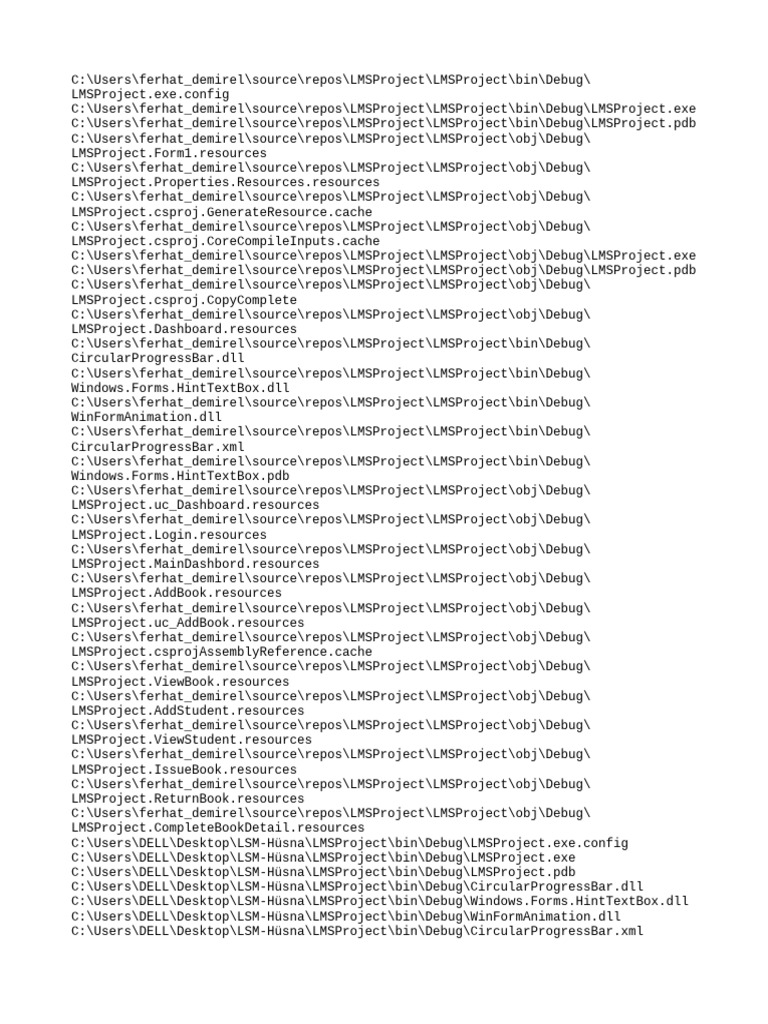LMSProject Csproj FileListAbsolute | PDF