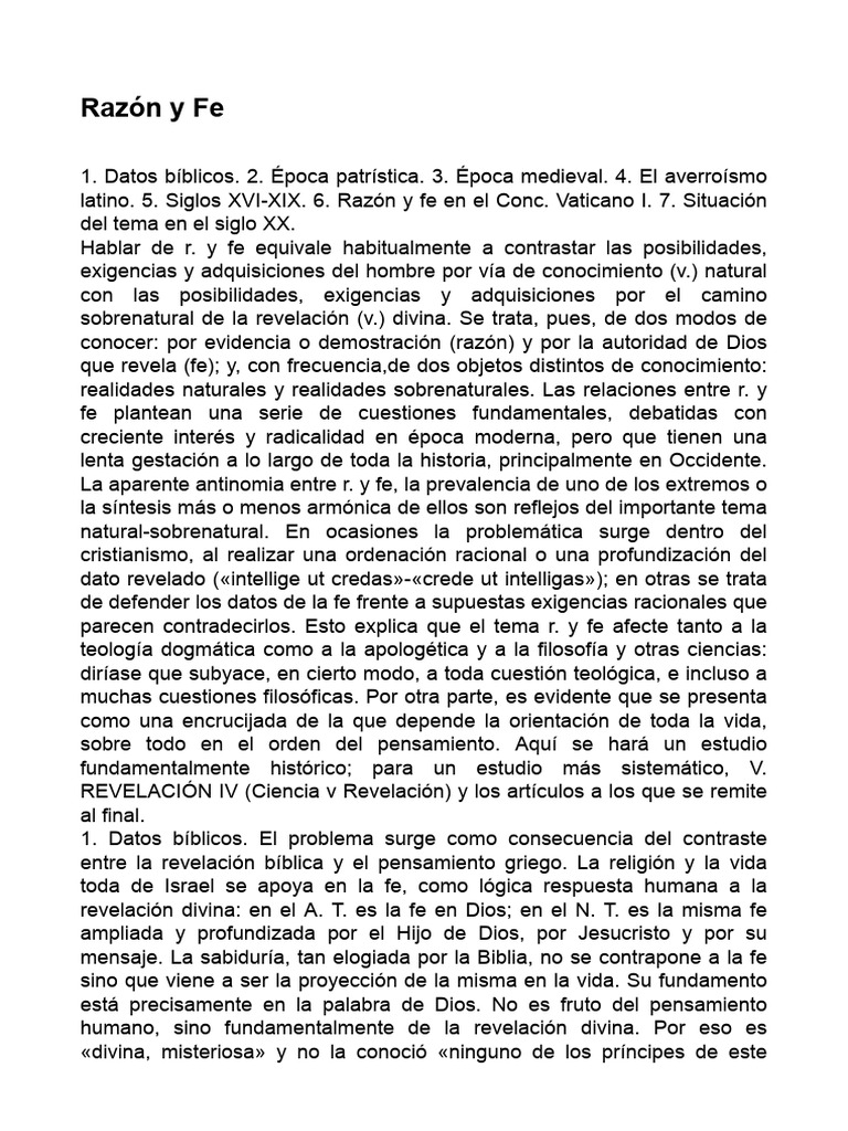 Razon y Fe | PDF
