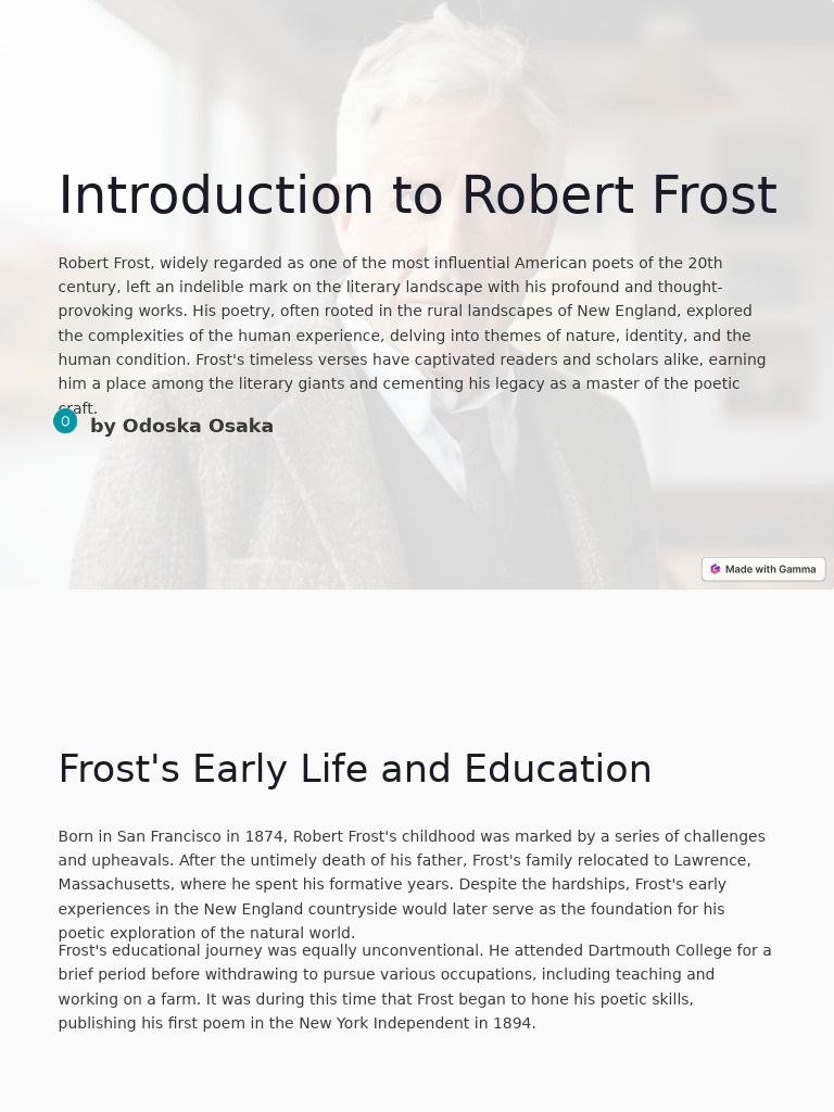 Introduction To Robert Frost | PDF