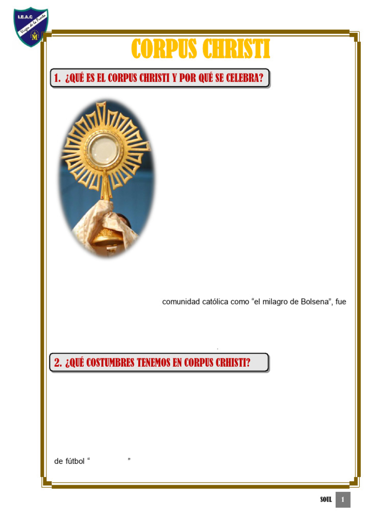 Corpus Christi Word | PDF