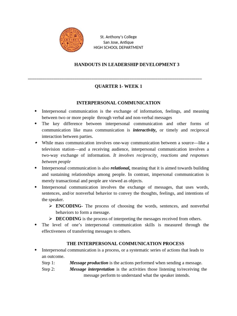 Handouts - Week 1 - Quarter 1 | PDF Handouts - Week 1 - Quarter 1 | PDF