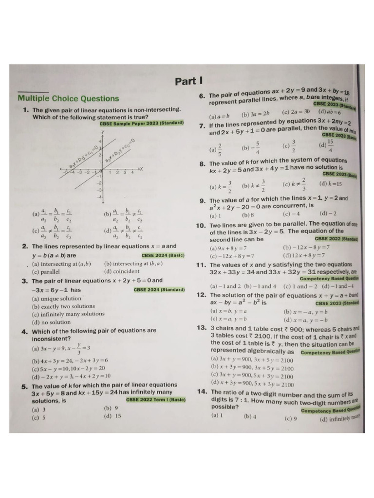 X-Maths - Practice Worksheet - (Board & JEE Foundation-Chap-3) | PDF