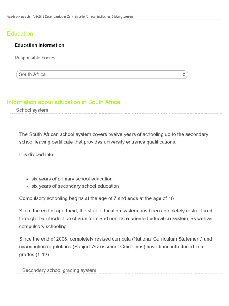 Education Anabin - Information System For The Re | PDF | Schools | Vocational Education
