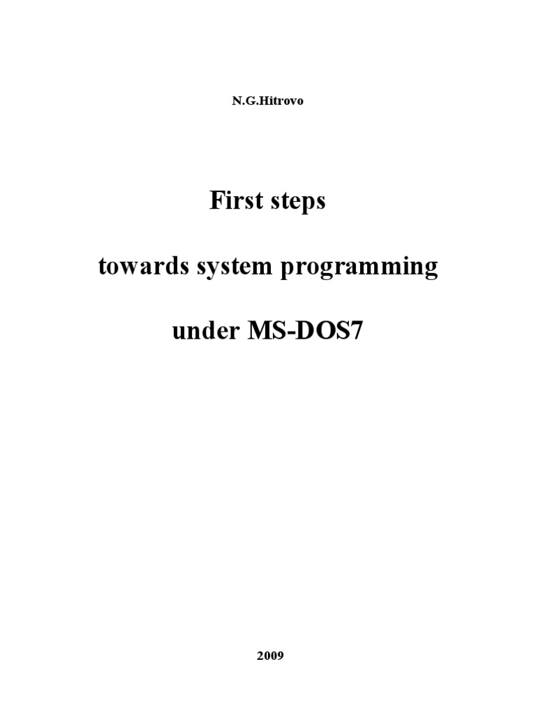 MSDOS Programming Info | PDF | Dos | Command Line Interface