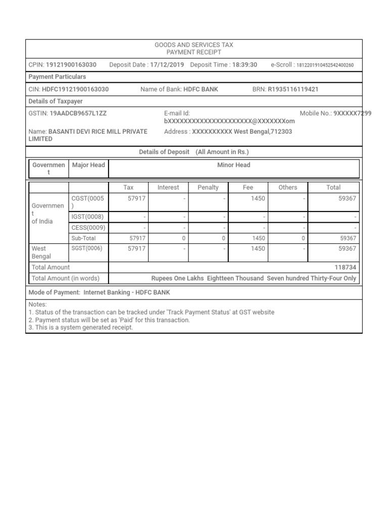 GST-Challan Receipt | PDF