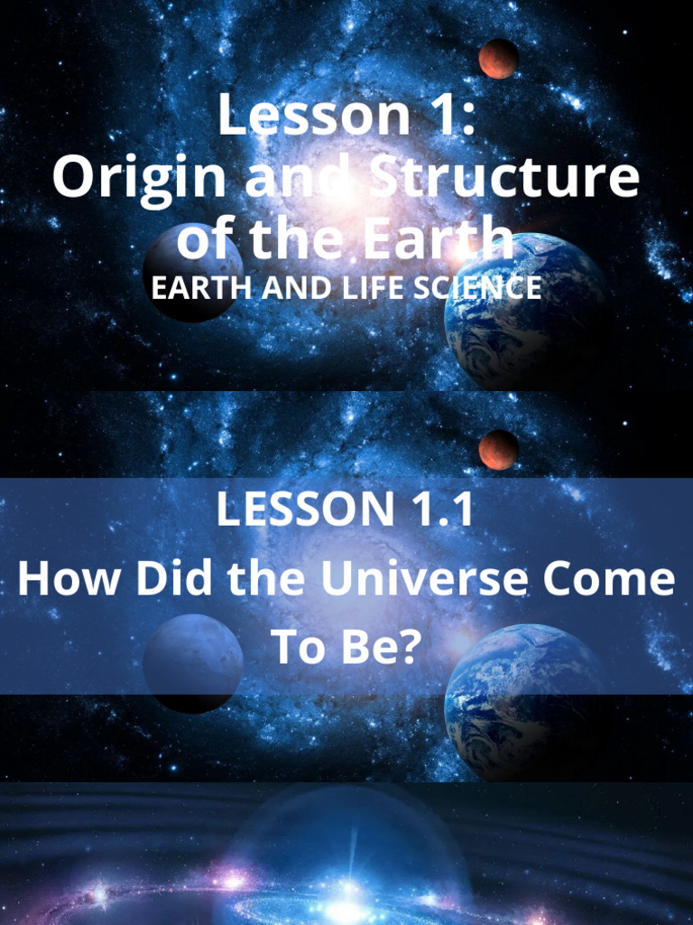 LESSON 1 Origin and Structure of The Earth | PDF
