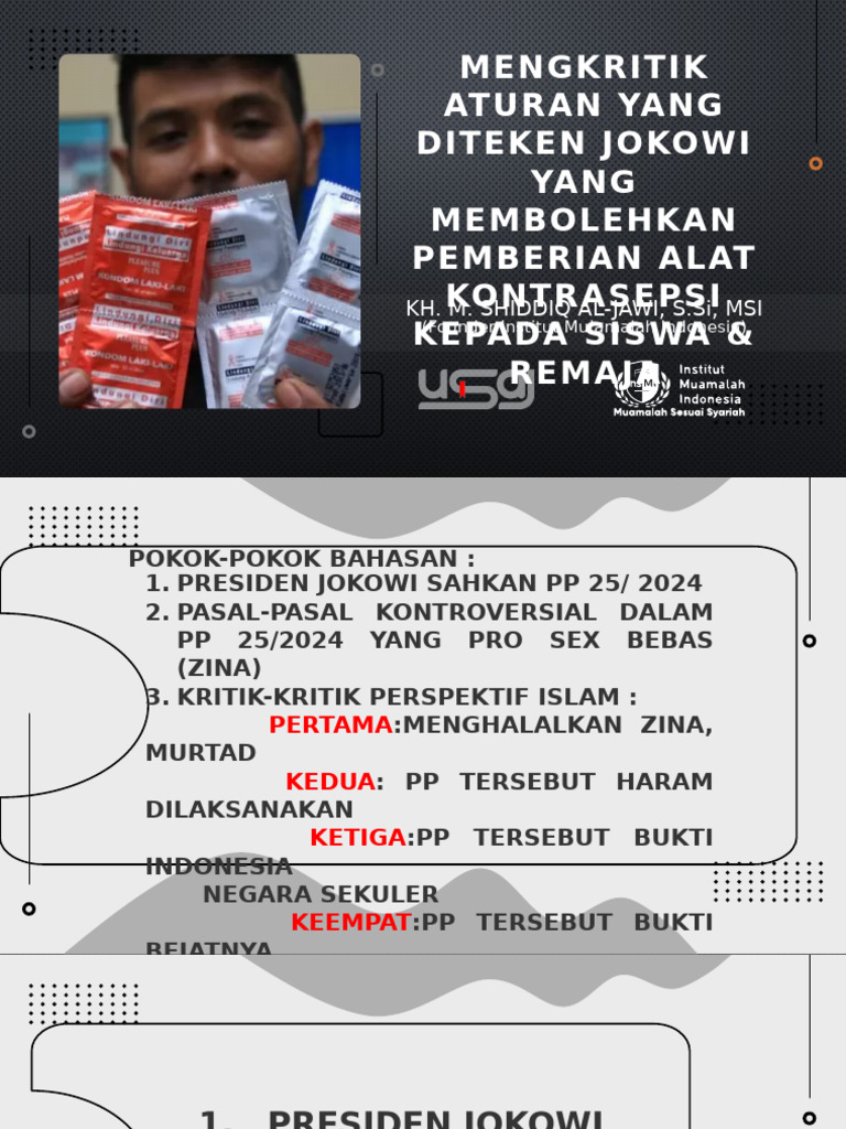 Kritik Terhadap Aturan Yang Diteken Jokowi Untuk Memberikan Alat Kontrasepsi Kepada Siswa Dan ...