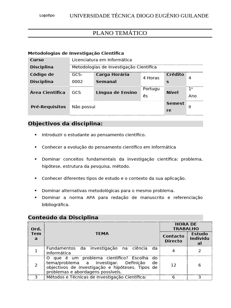 PT - Metodologias de Investigação Cientifica - UTDEG | PDF