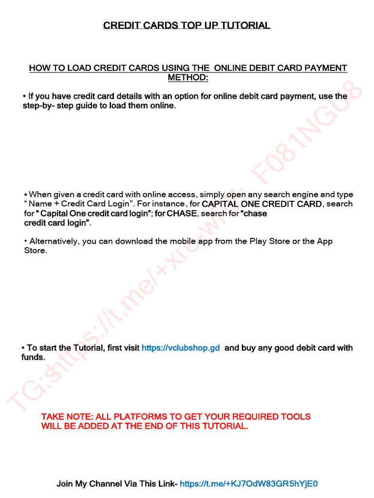 Credit Card Topup Tutorial (II) | PDF