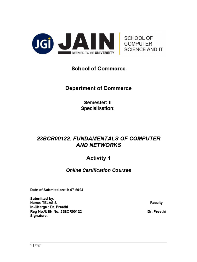 Foc Assignment 1 | PDF