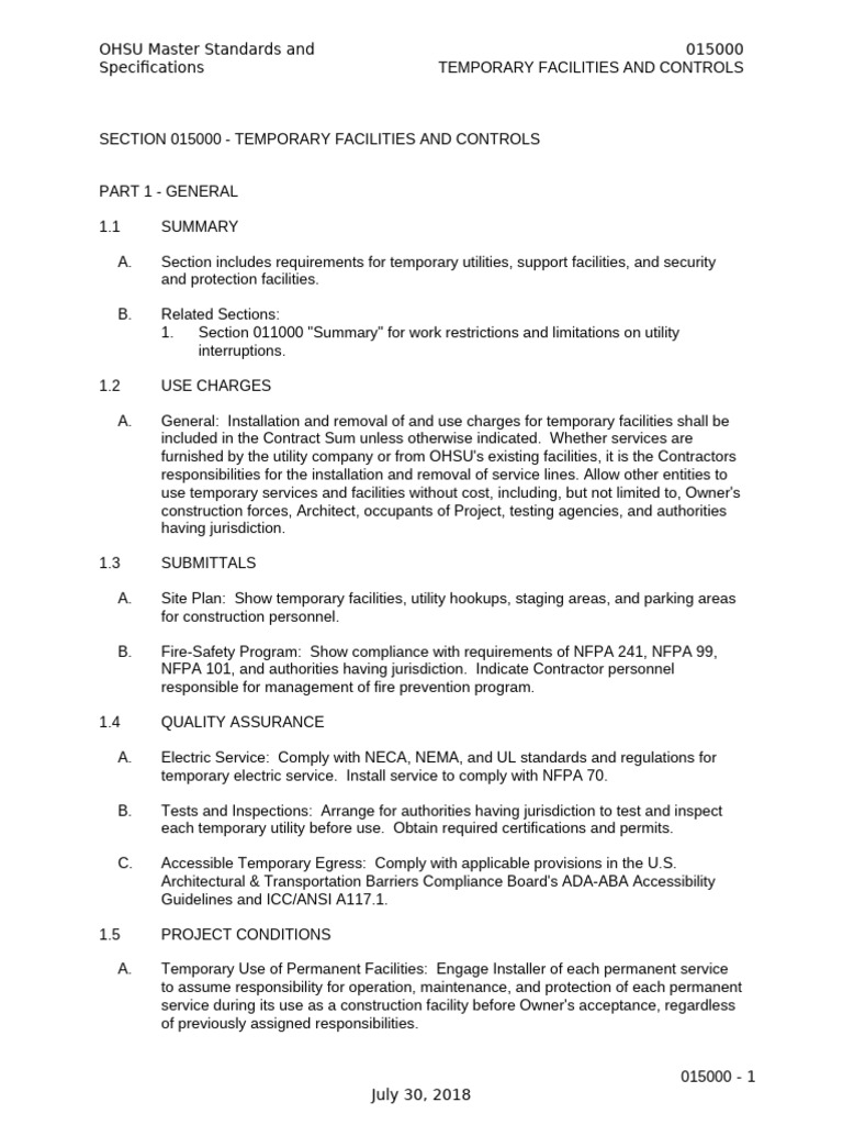 Temporary Facilities and Controls | PDF