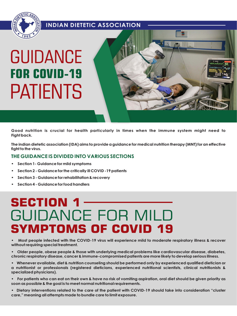 Nutrition Guidelines For COVID 19 Patients | PDF | Dietitian