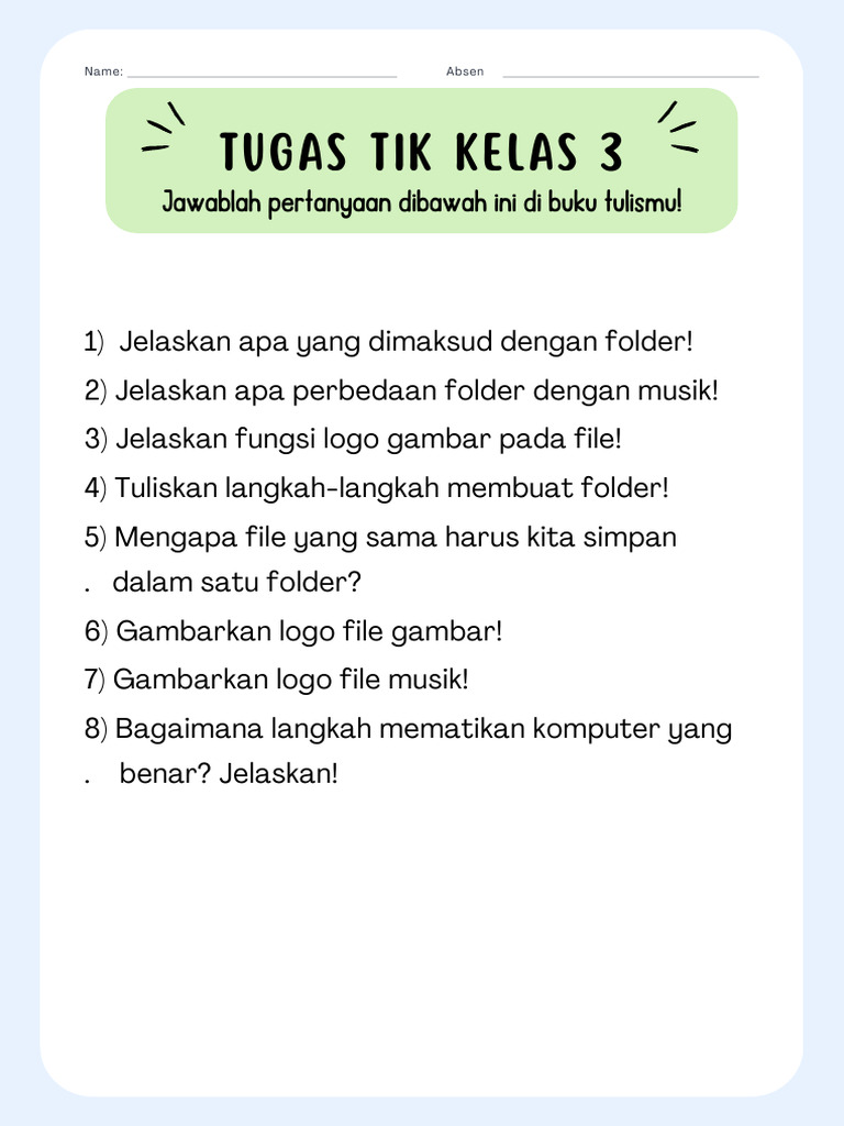 Tugas Tik Kelas 3 | PDF