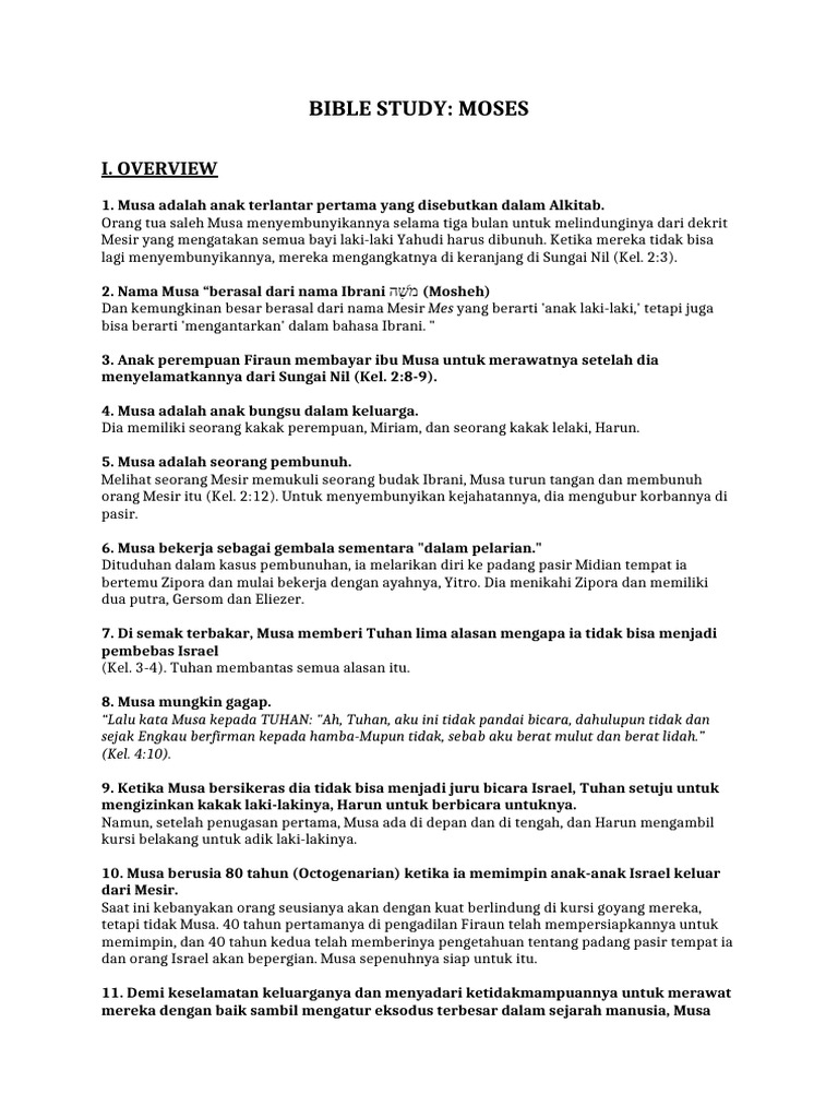 Bible Study Moses | PDF