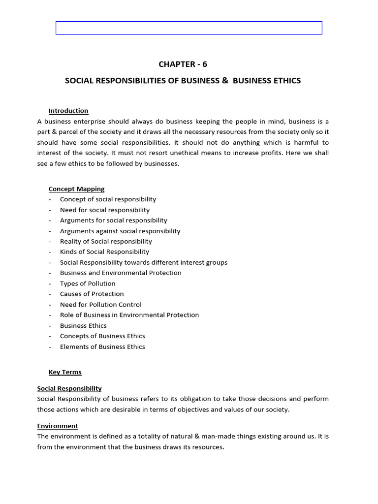 CBSE Class 11 Business Studies Chapter 6 Notes | PDF | Pollution ...