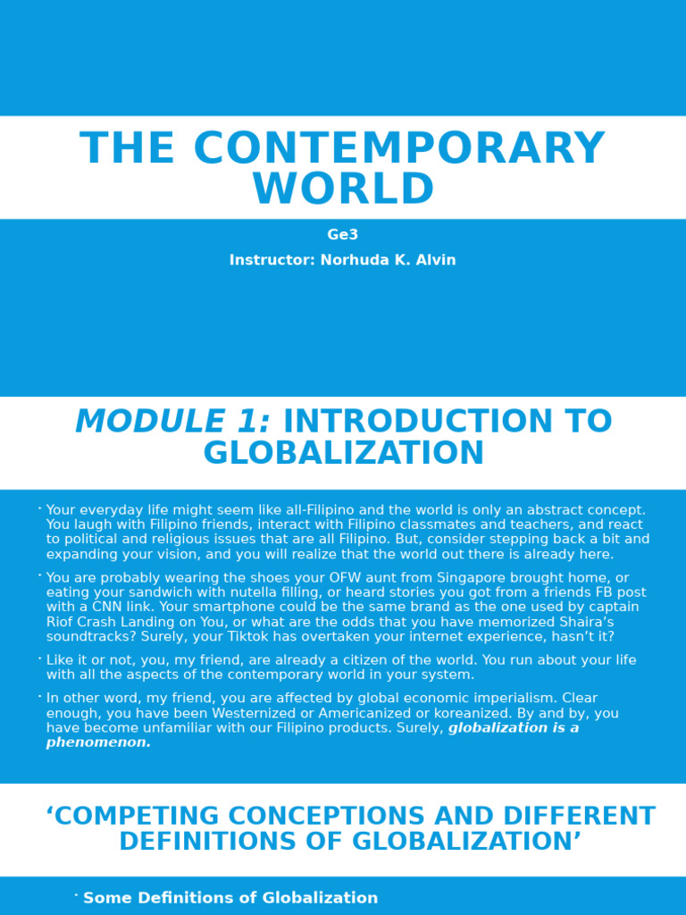 The Contemporary World | PDF