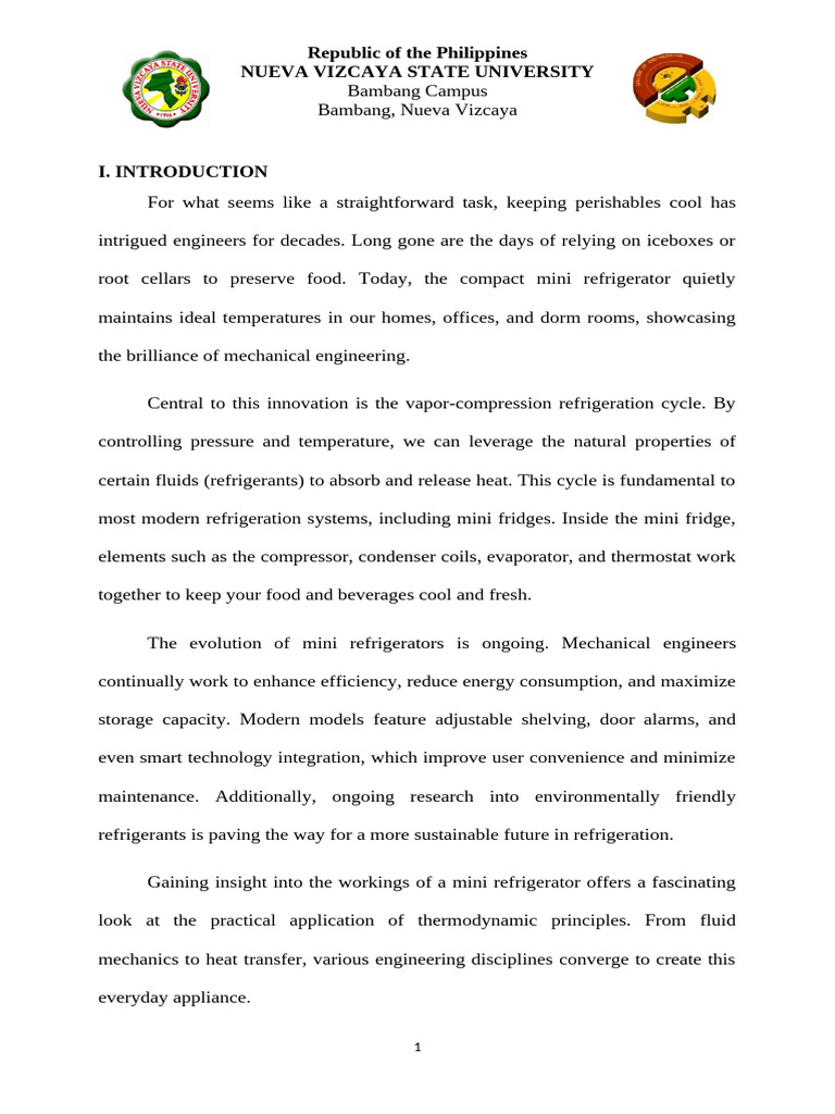 Mini Fridge | PDF