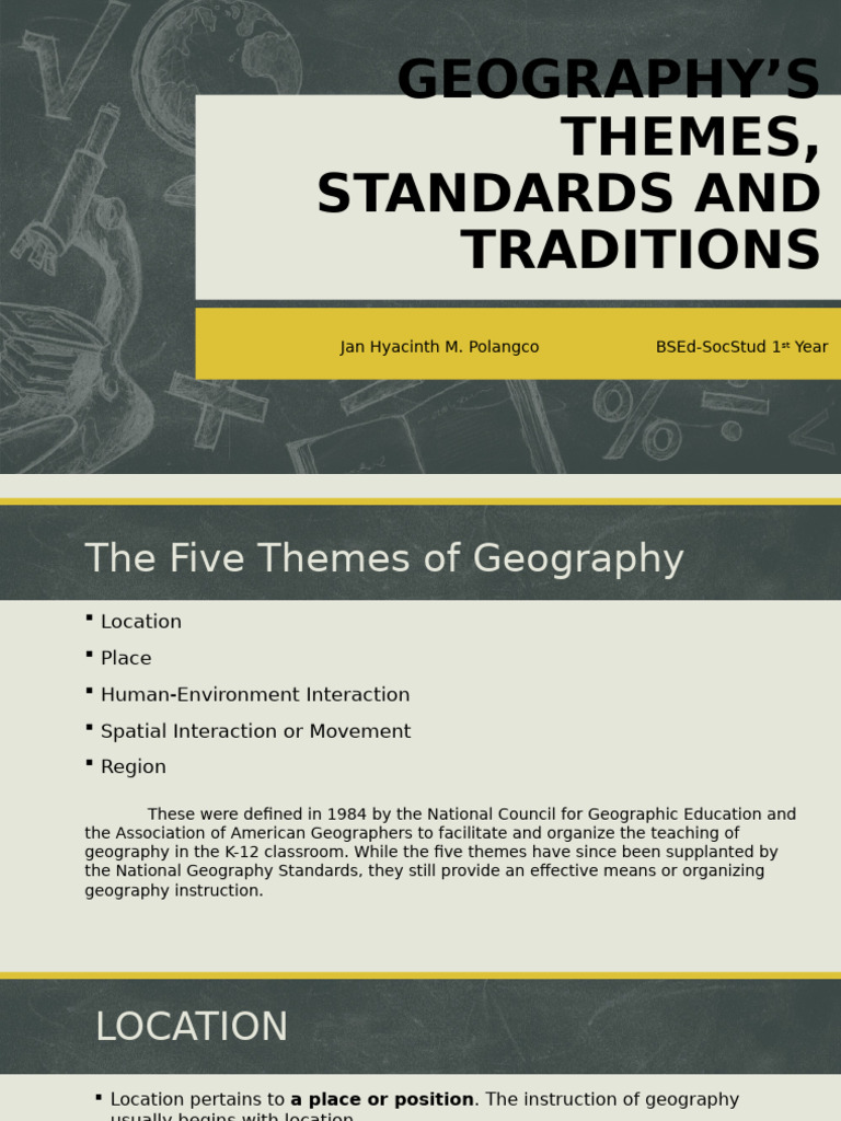 Five Themes of Geography Explained | PDF | Geography | Natural Environment