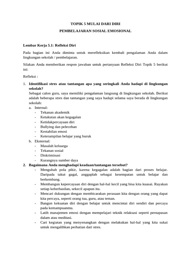 Topik 5 Mulai Dari Diri Pse | PDF