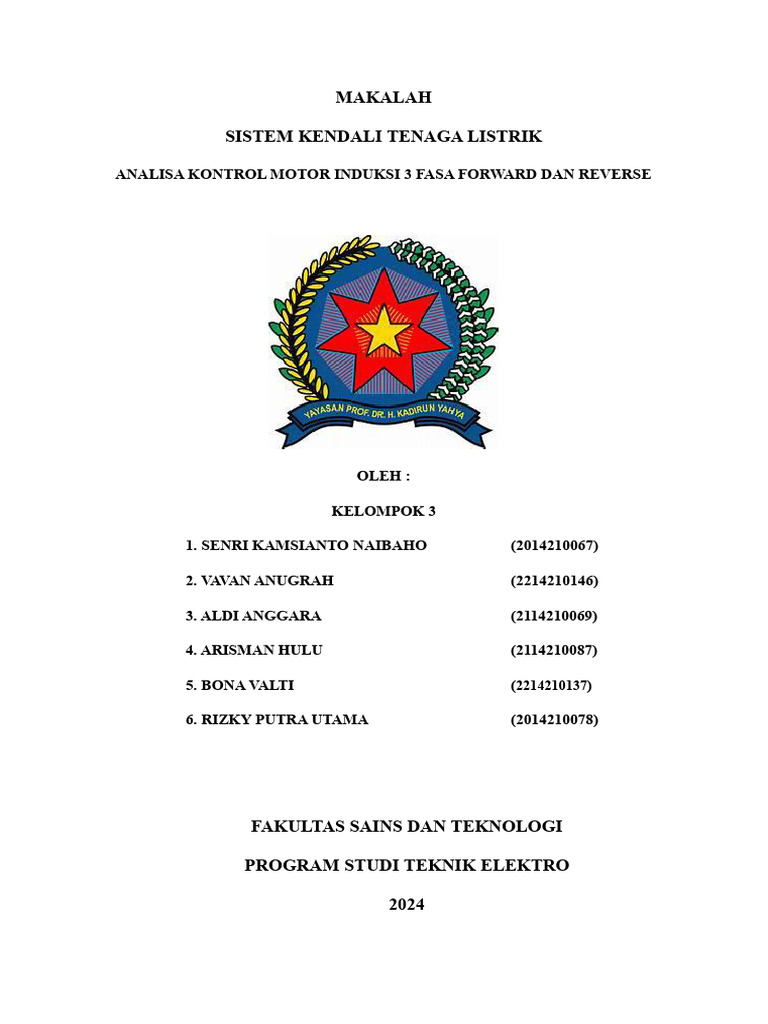 Analisa Kontrol Motor Induksi 3 Fasa Forward Dan Reverse | PDF