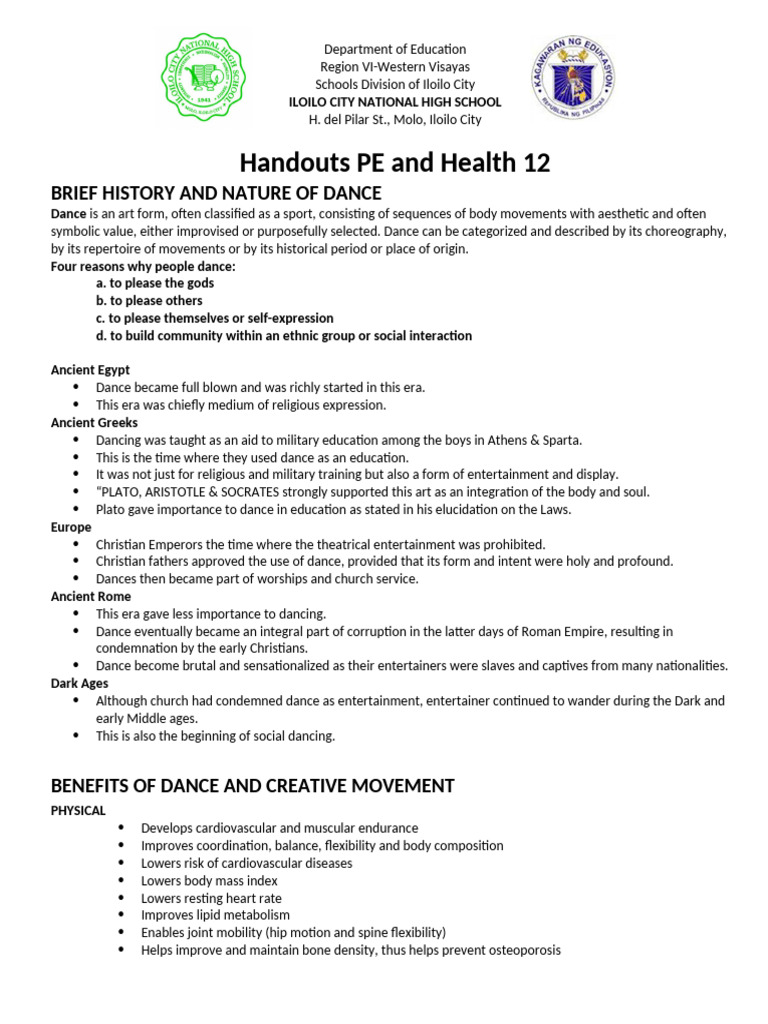 Handouts PE12 - Midterm | PDF