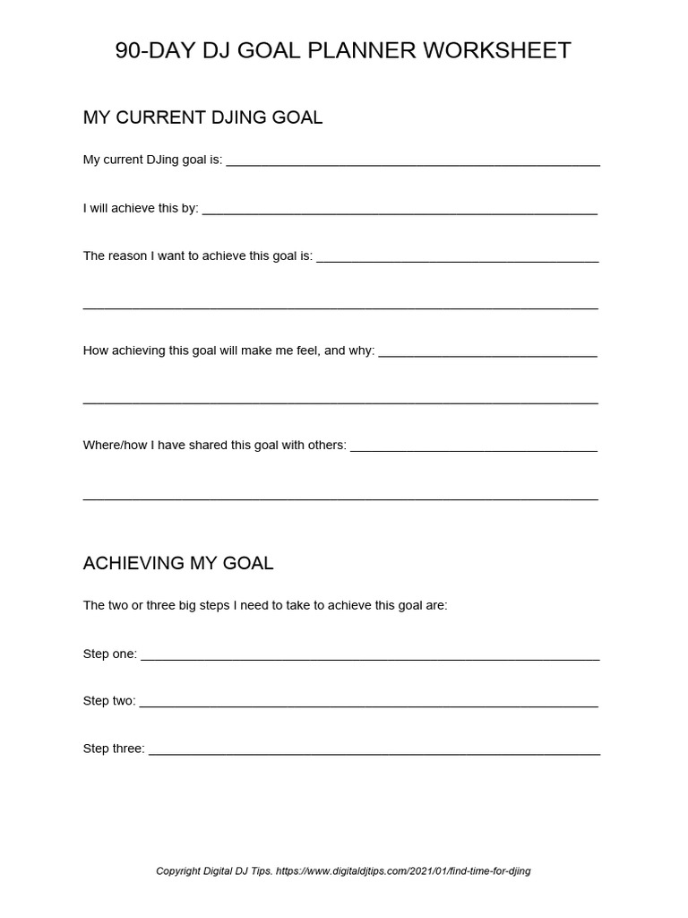 90-Day-DJ-Goal-Planning-Worksheet | PDF