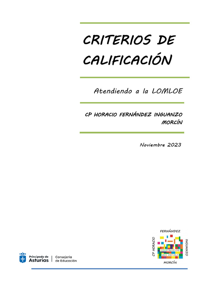 CRITERIOS CALIFICACIóN | PDF