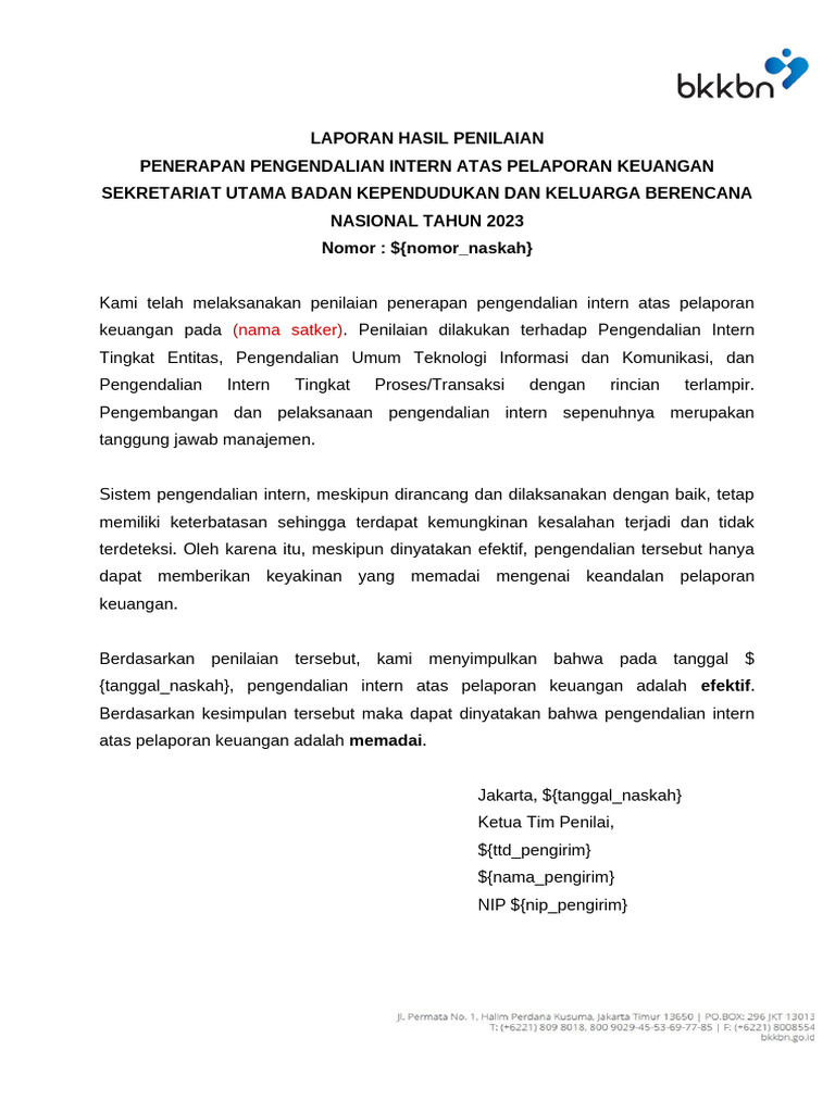 Format LHP PIPK Satker | PDF