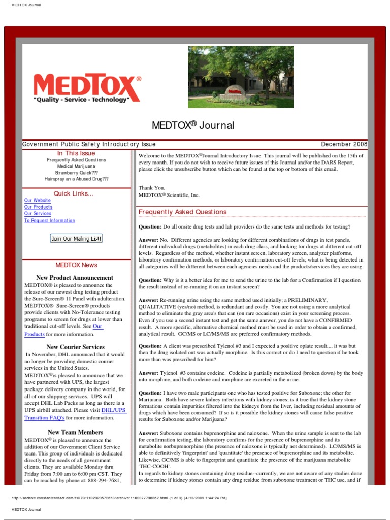 Medtox Journal: in This Issue | Download Free PDF | Medical Cannabis ...