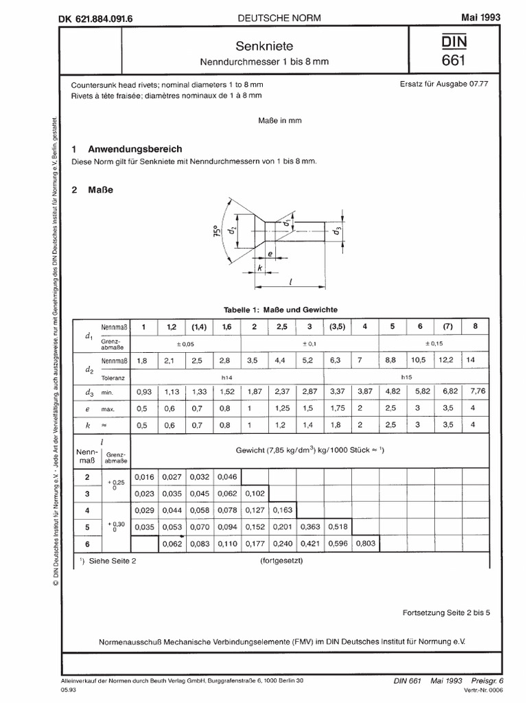 Din 661 1993-05 | PDF