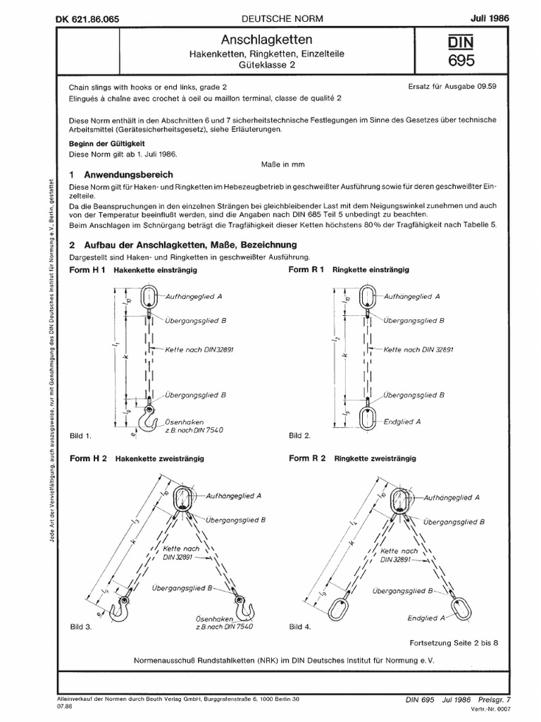 Din 695 1986-07 | PDF