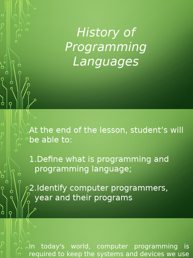 (ICF) Q3 Lesson-1-History-of-Programming-Languages | PDF