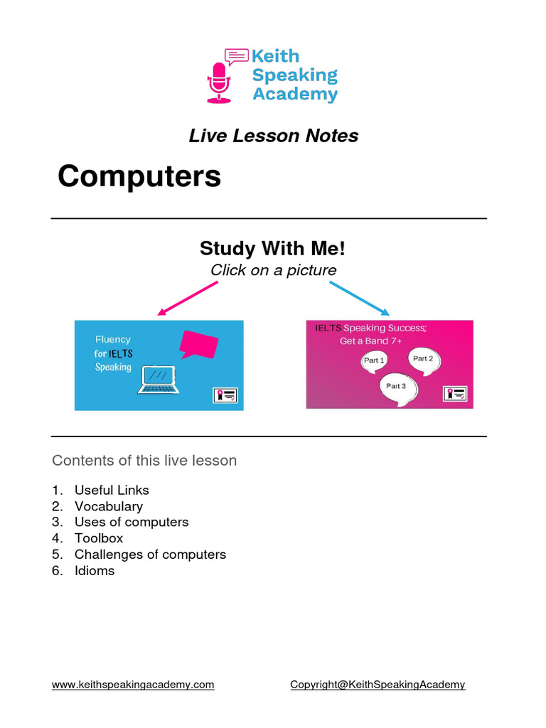 Computers Lesson Notes | PDF